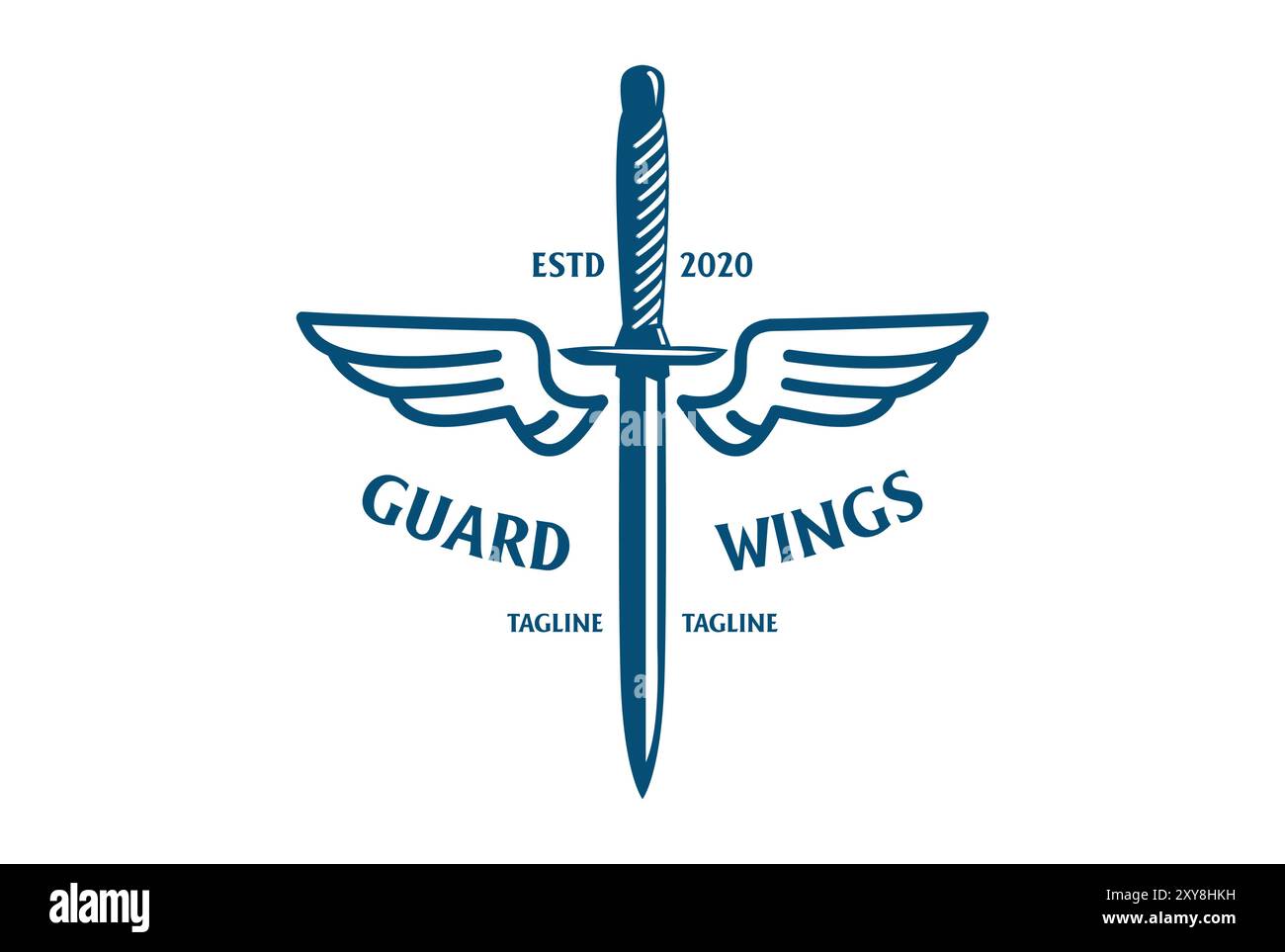 Vintage Sword Blade Dagger with Wings for Angel Tattoo Military or ...