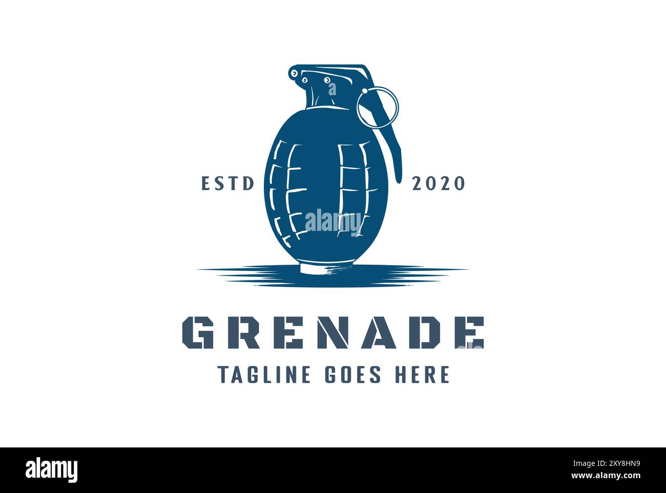 Vintage Retro Grenade Weapon for Military Army Soldier Logo Design ...