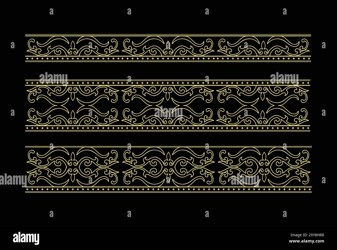 Rectangle Seamless Golden Decorative Beauty Royal Border Frame Ornament ...