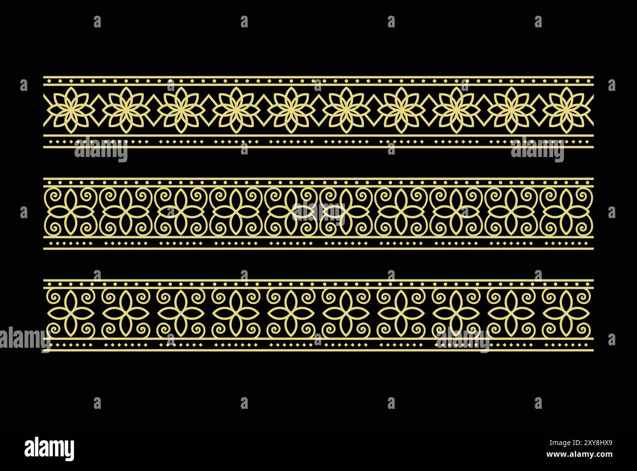 Elegant Luxury Rectangle Seamless Golden Decorative Beauty Royal Border ...
