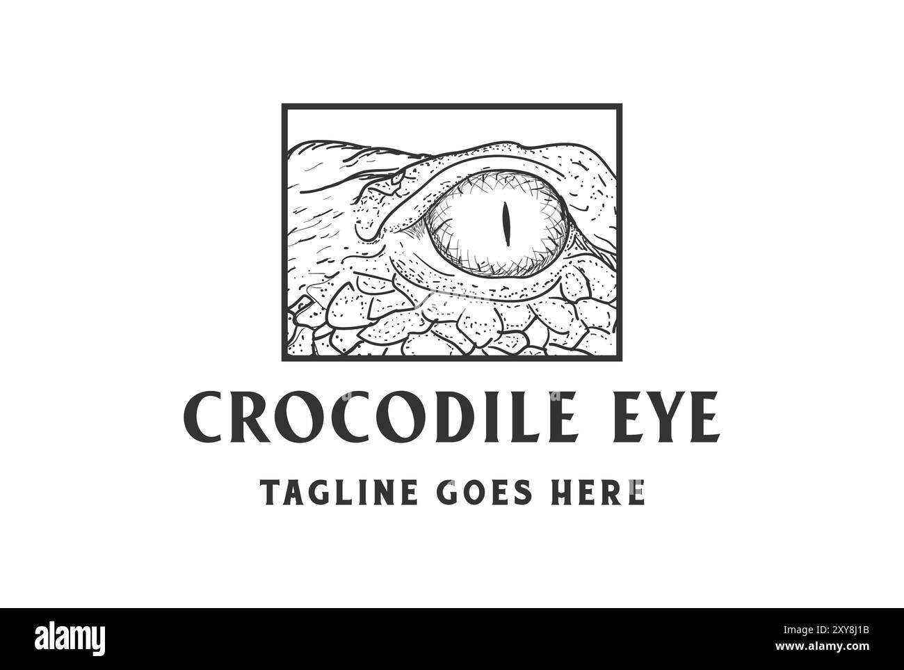 Vintage Retro Square Crocodile Alligator Reptilian Eye for Wildlife Zoo ...