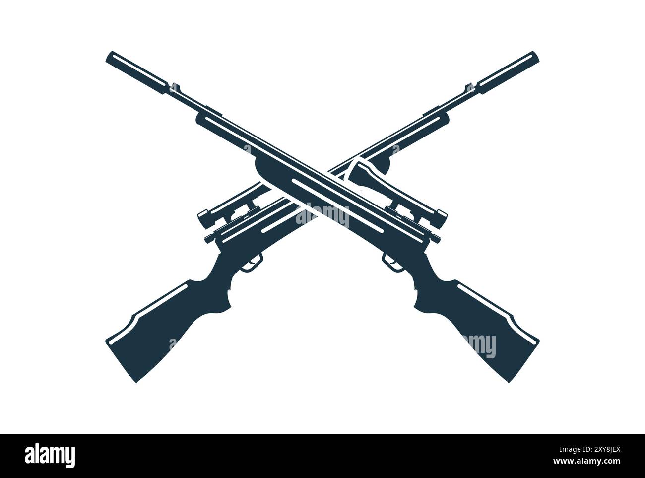 Crossed Guns Badge Emblem Label for Wildlife Hunting Club Logo Design ...