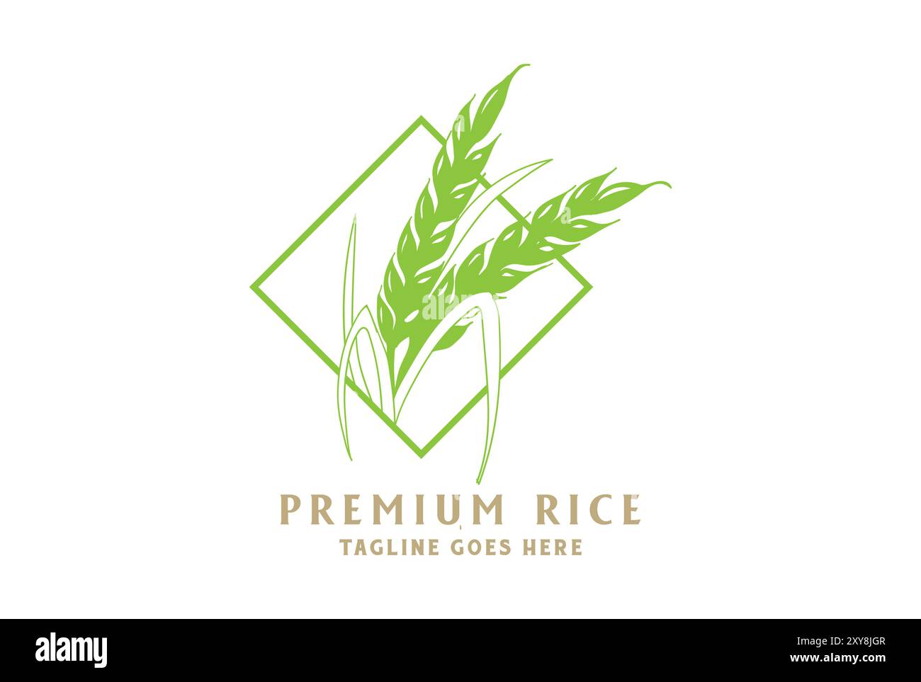 Simple Minimalist Wheat Grain Rice Grass for Bread Cake Bakery Product ...