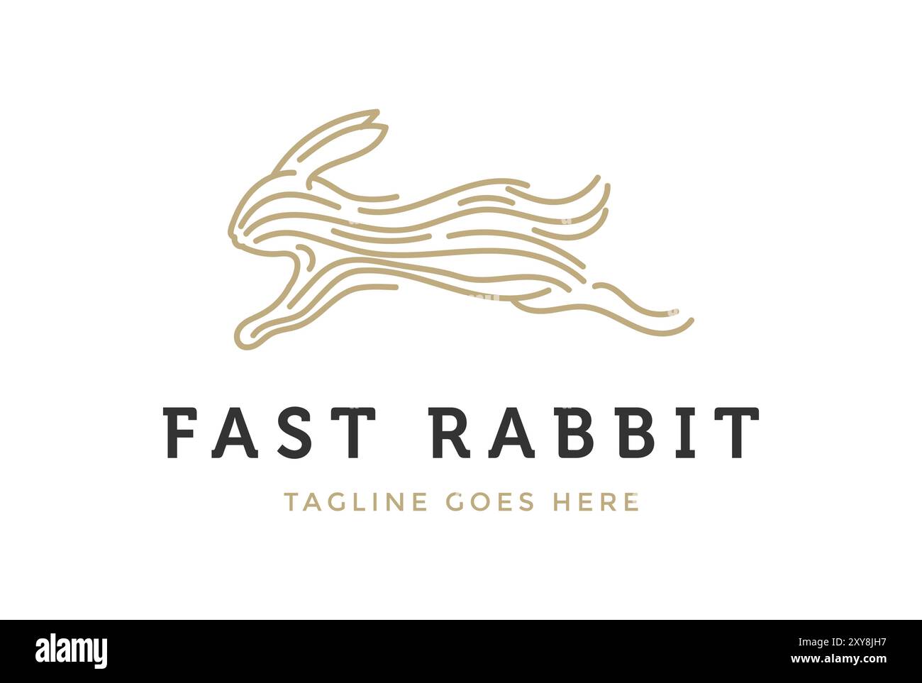 Golden rabbit logo hi-res stock photography and images - Alamy