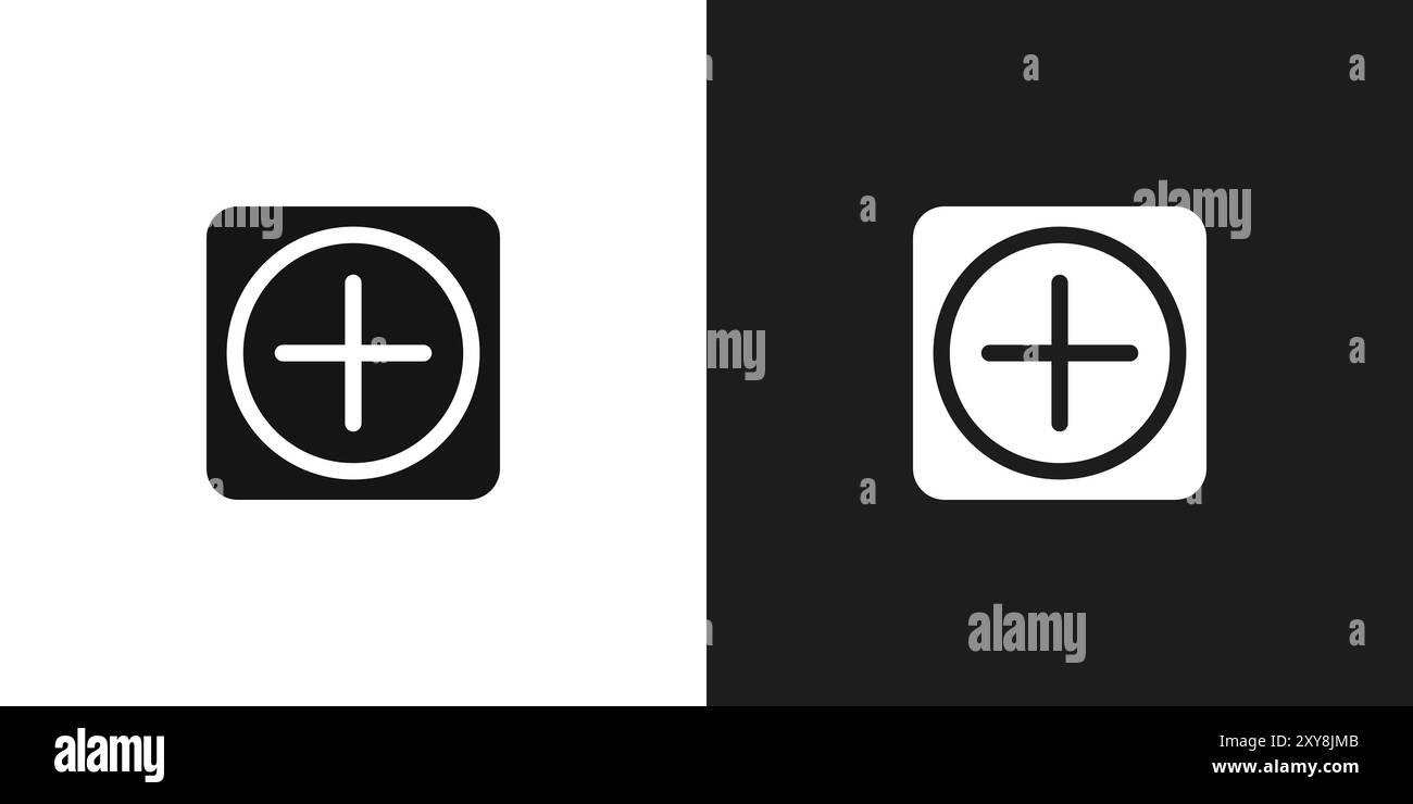 Add apps icon logo sign vector outline in black and white color Stock ...