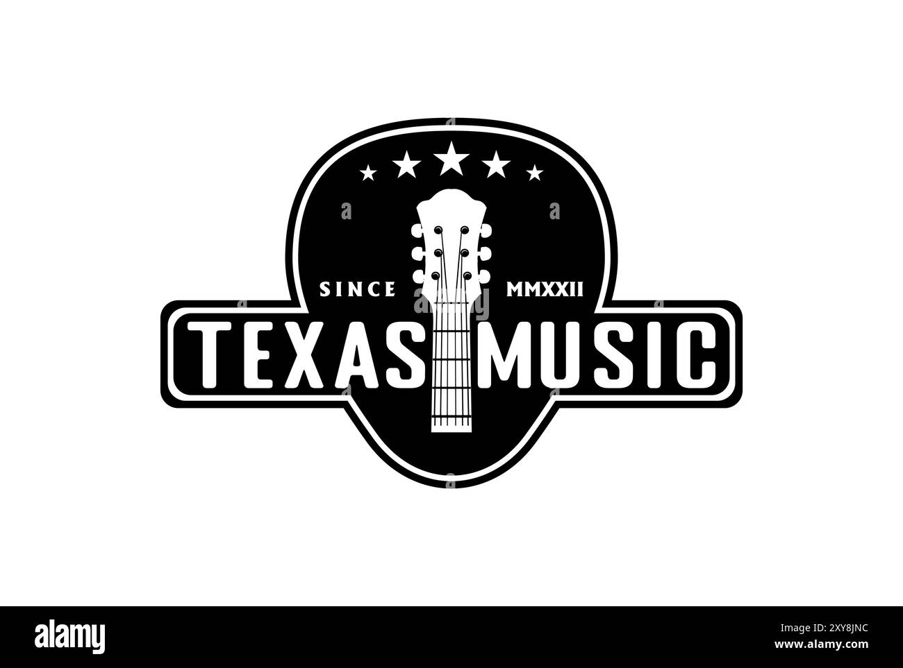 Vintage Retro Guitar Pick Emblem with Cowboy Sheriff Bandit Hat for ...