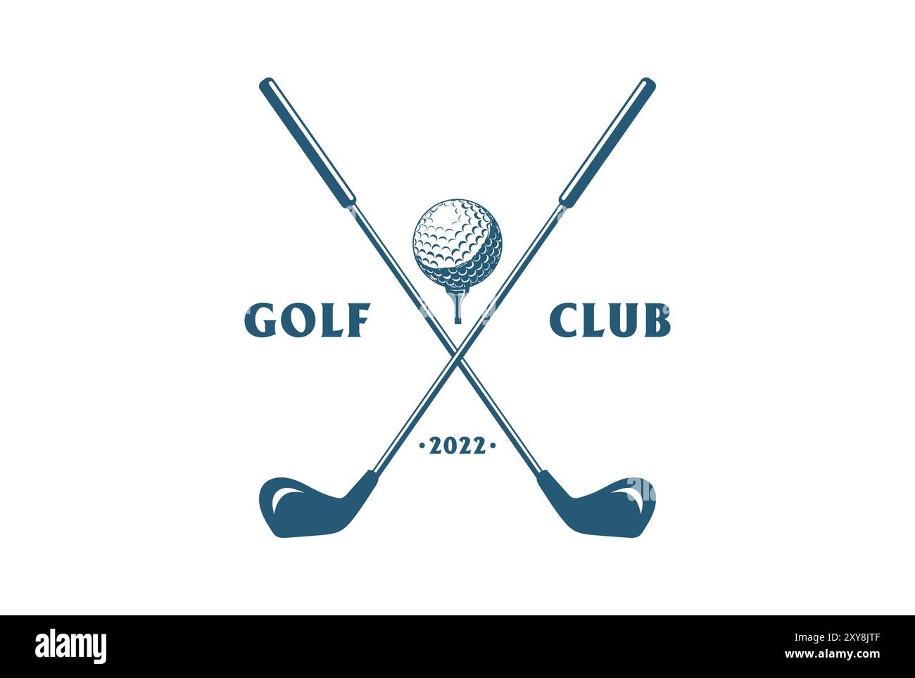 Vintage Crossed Golf Stick and Ball Tee for Sport Club Competition Logo ...