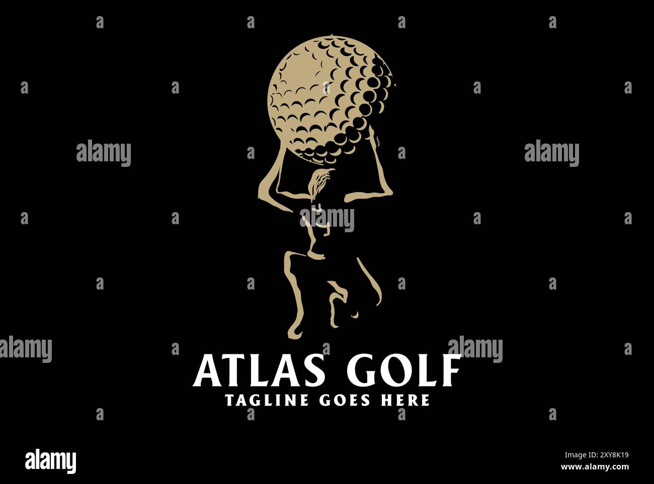 Vintage Atlas Lift Golf Ball for Sport Club Competition Logo Design ...