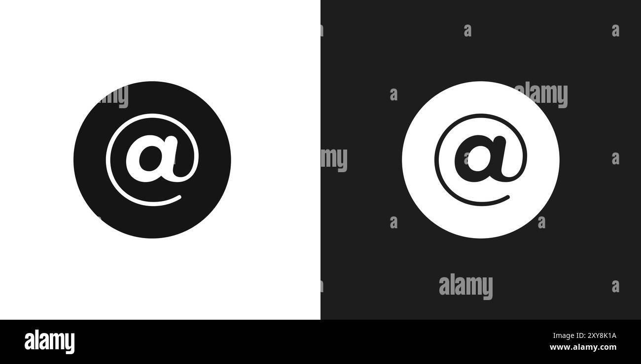 At icon logo sign vector outline in black and white color Stock Vector ...