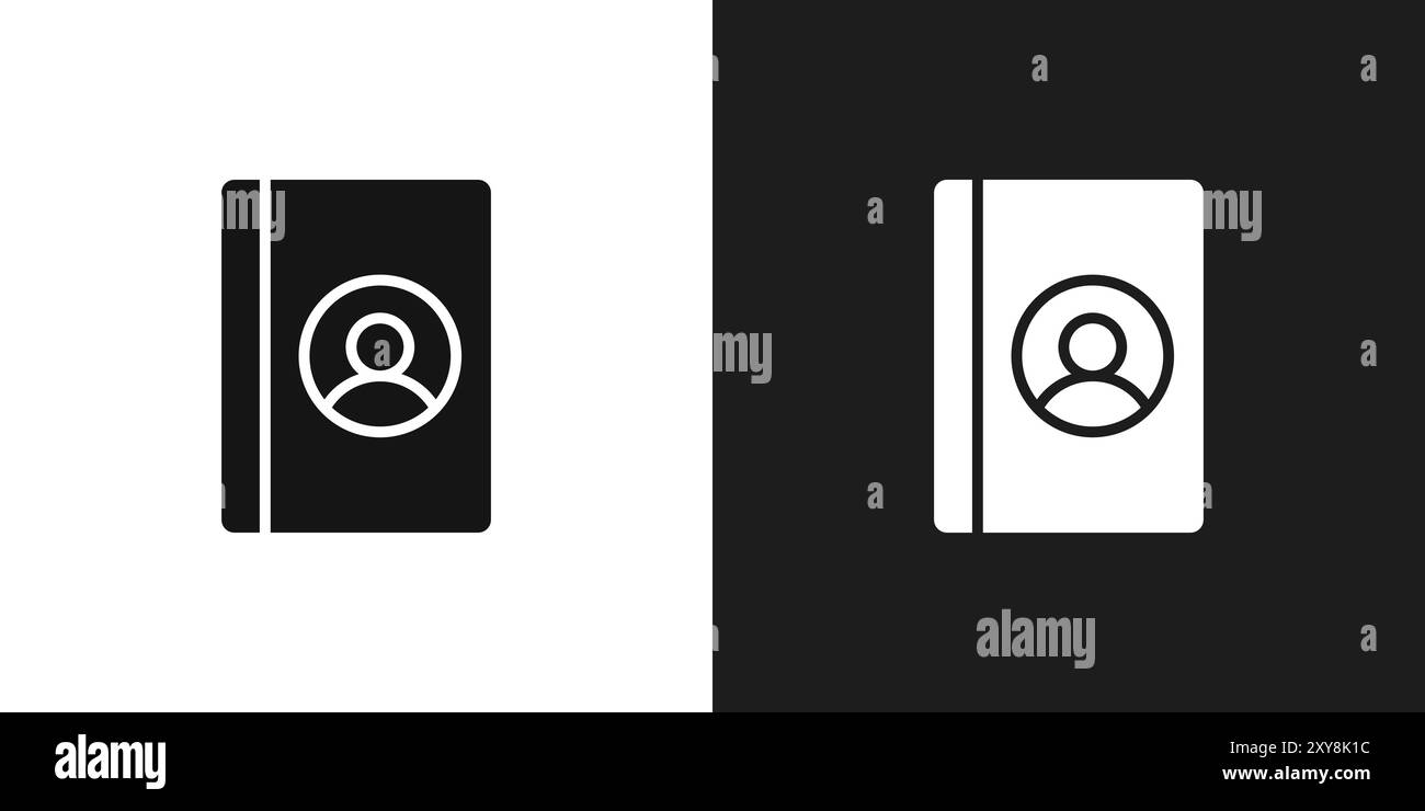 Address book icon logo sign vector outline in black and white color ...