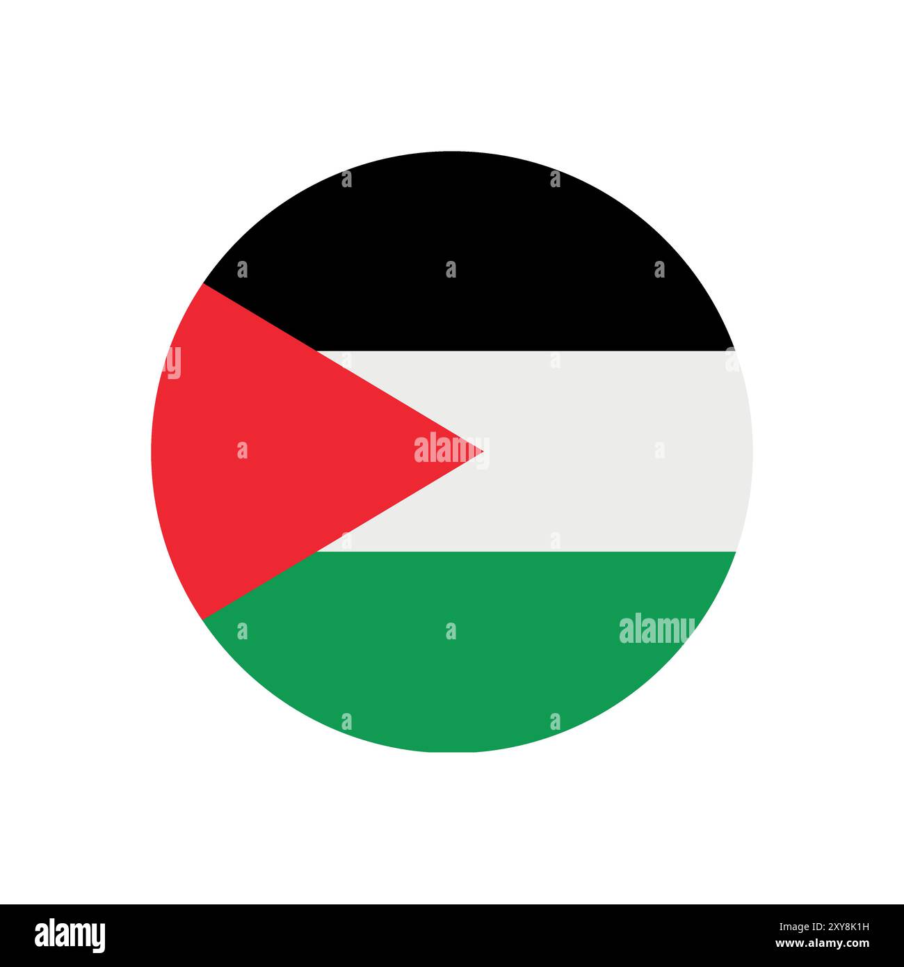 Vector flat Palestine round flag isolated on white background Stock ...