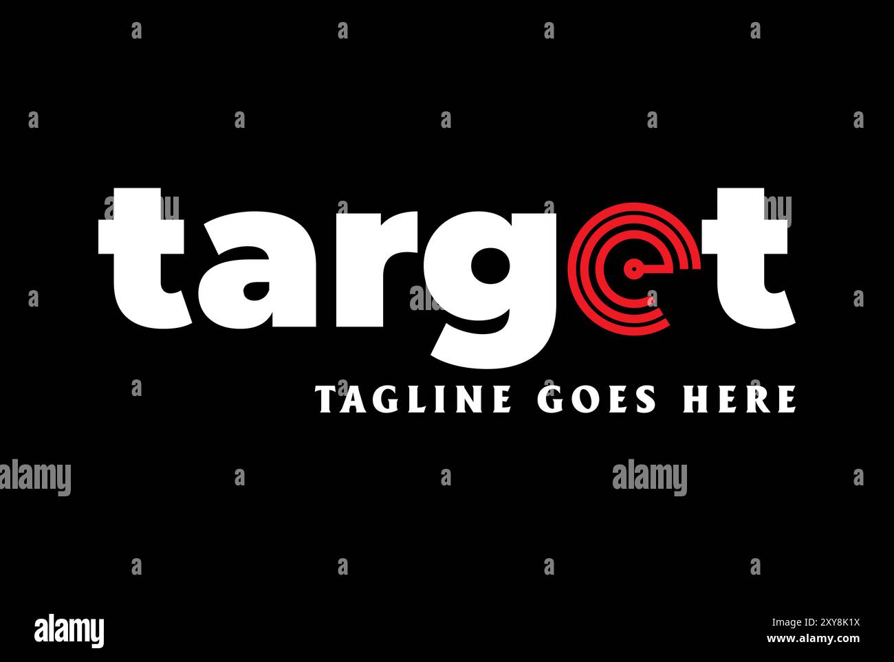 Initial Letter TARGET Text Type Font Word Lettering with Arrow Target for Sport Logo Design ...