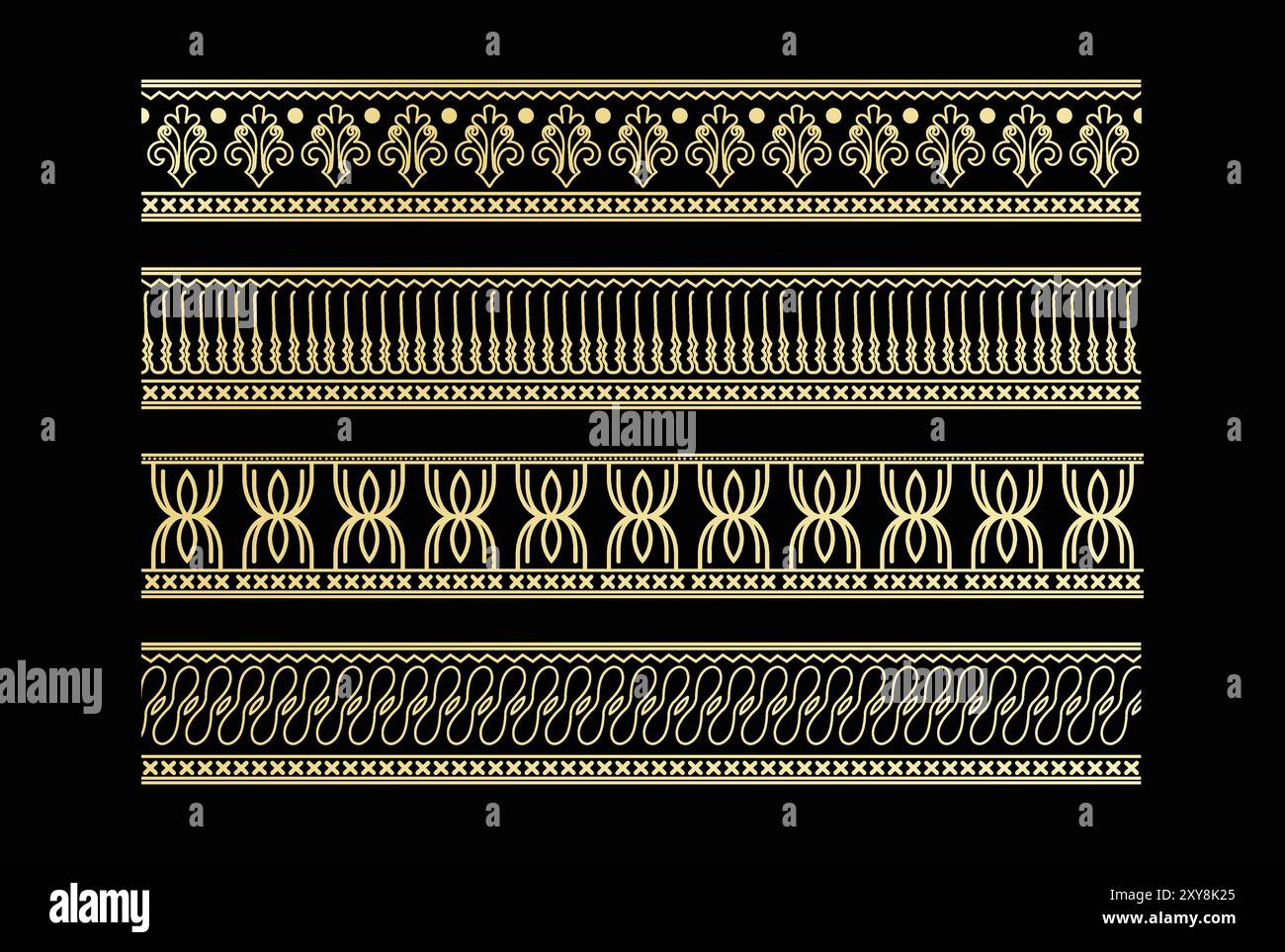 Rectangle Seamless Golden Decorative Beauty Royal Border Frame Ornament ...