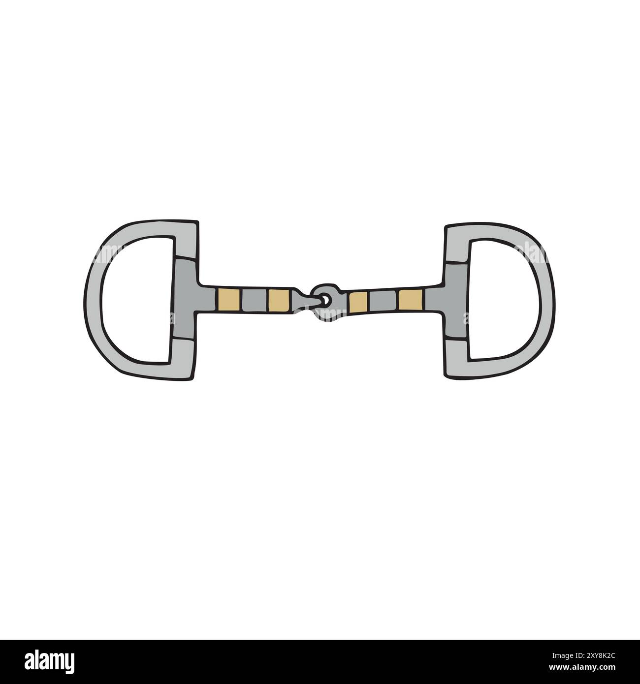 Vector hand drawn doodle sketch colored horse equestrian bit isolated ...