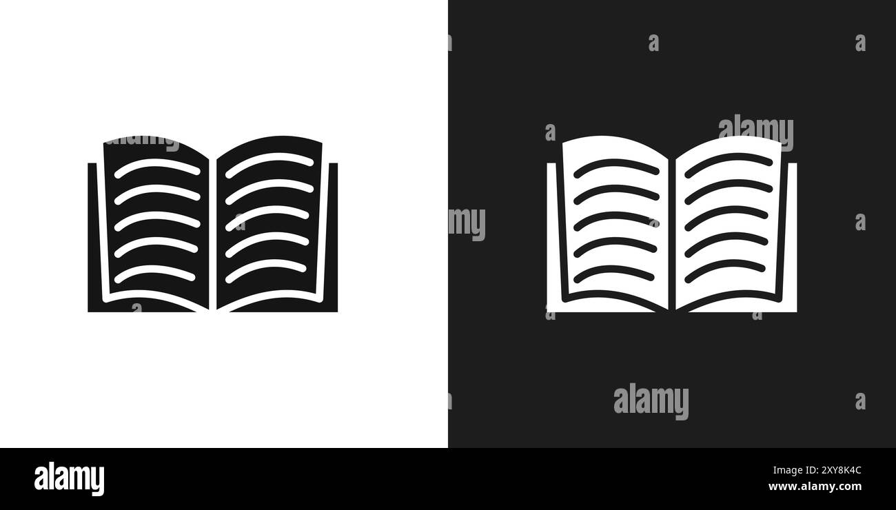 Book icon logo sign vector outline in black and white color Stock ...
