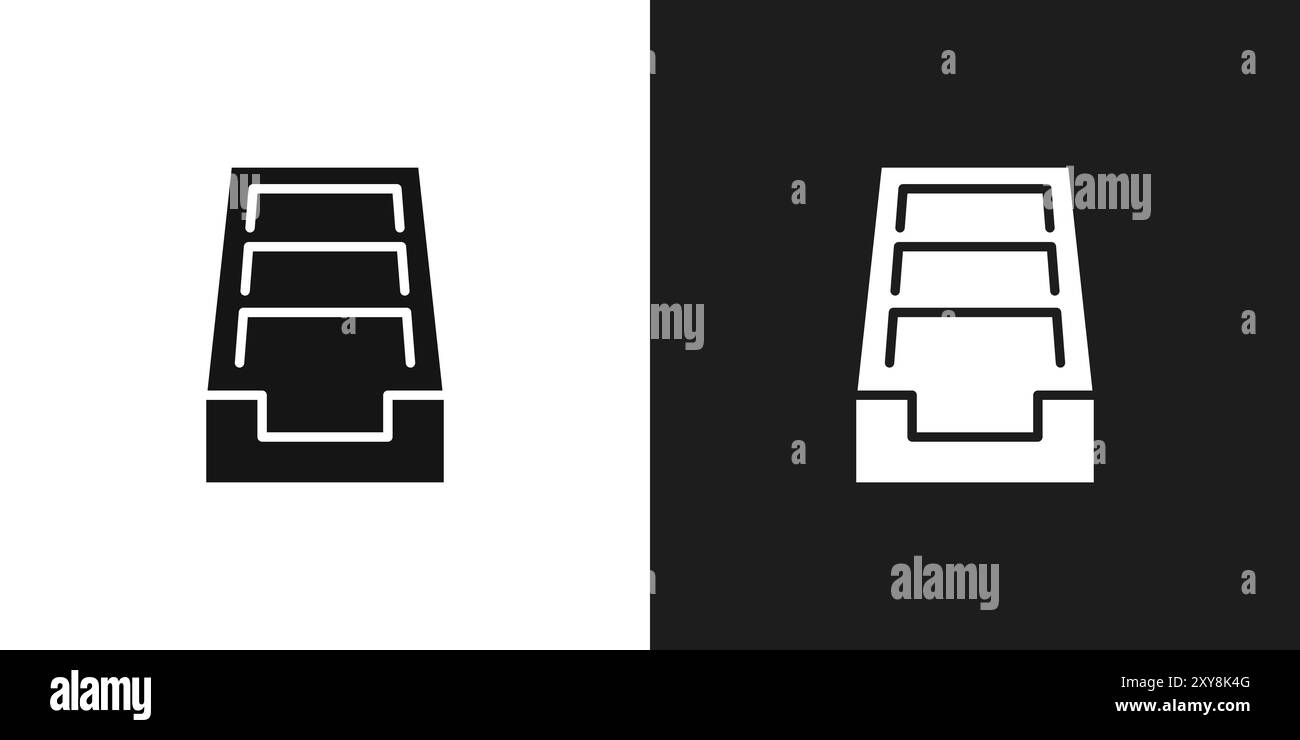 Archive icon logo sign vector outline in black and white color Stock ...