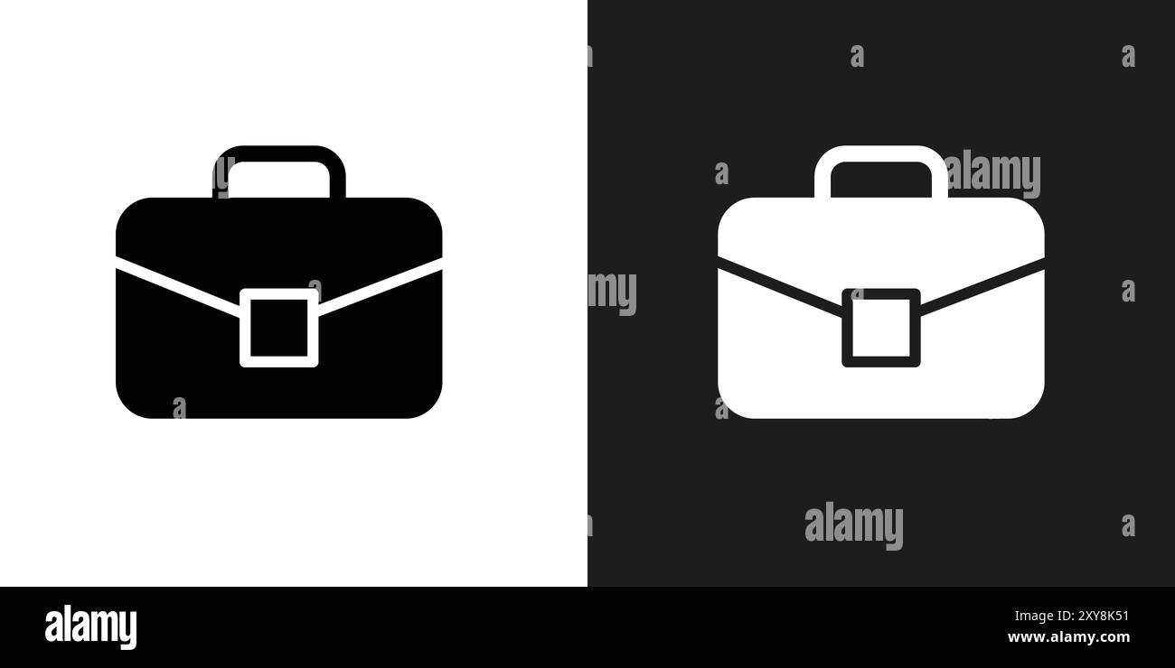 Briefcase icon logo sign vector outline in black and white color Stock ...