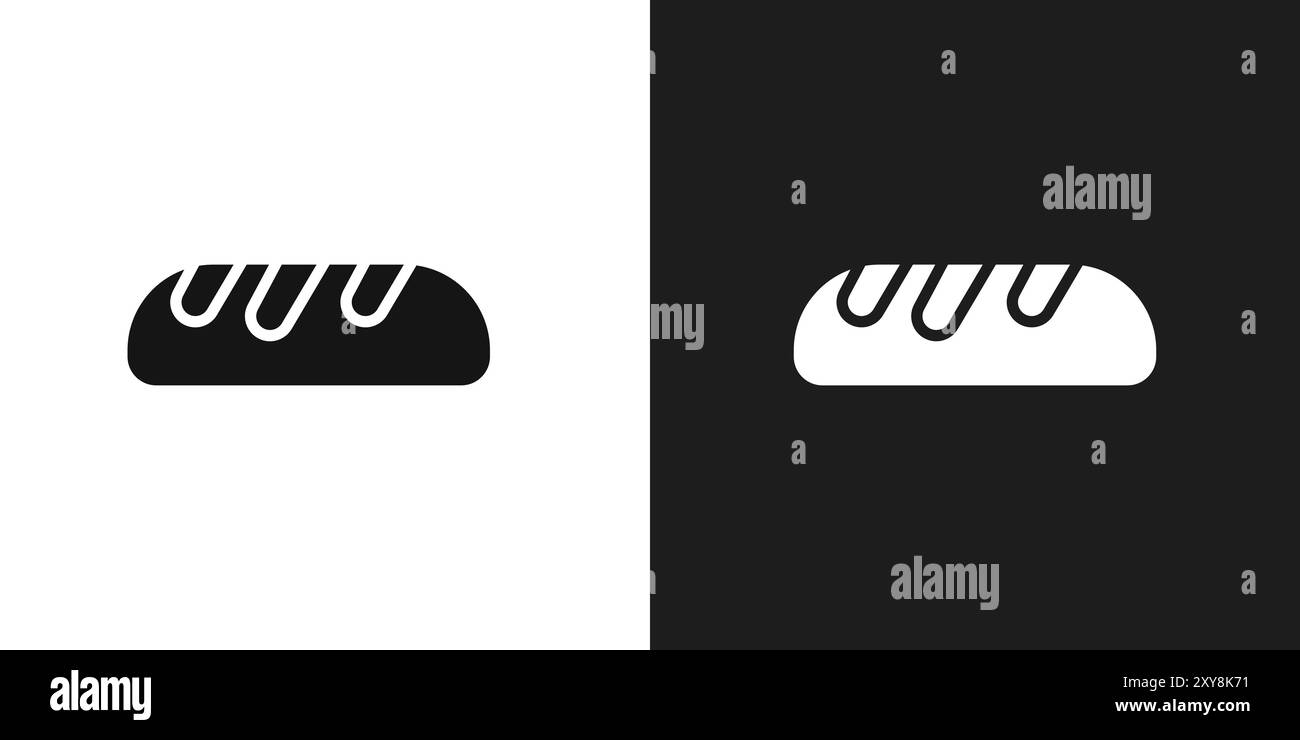 Bread icon logo sign vector outline in black and white color Stock ...