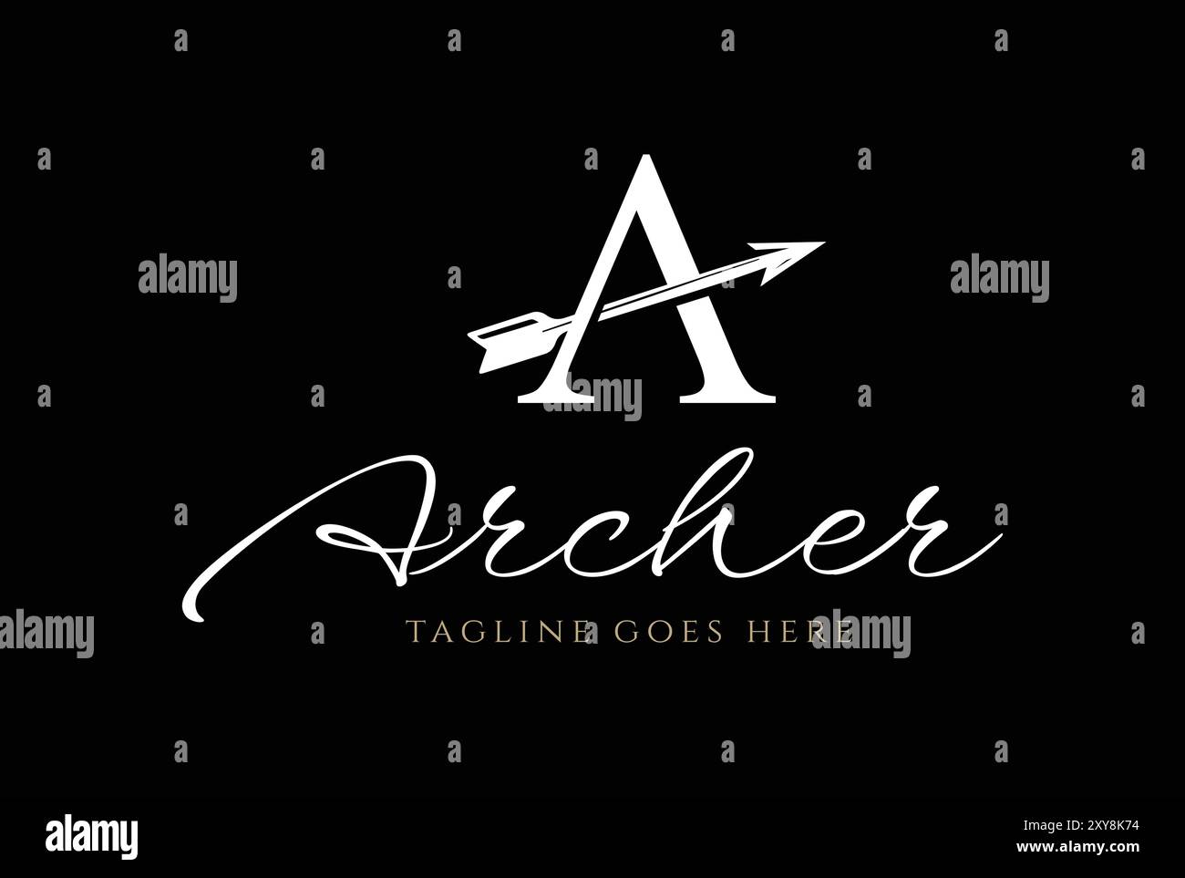 Initial Letter A for Arrow Arrowhead Archer Archery Logo Design Vector ...