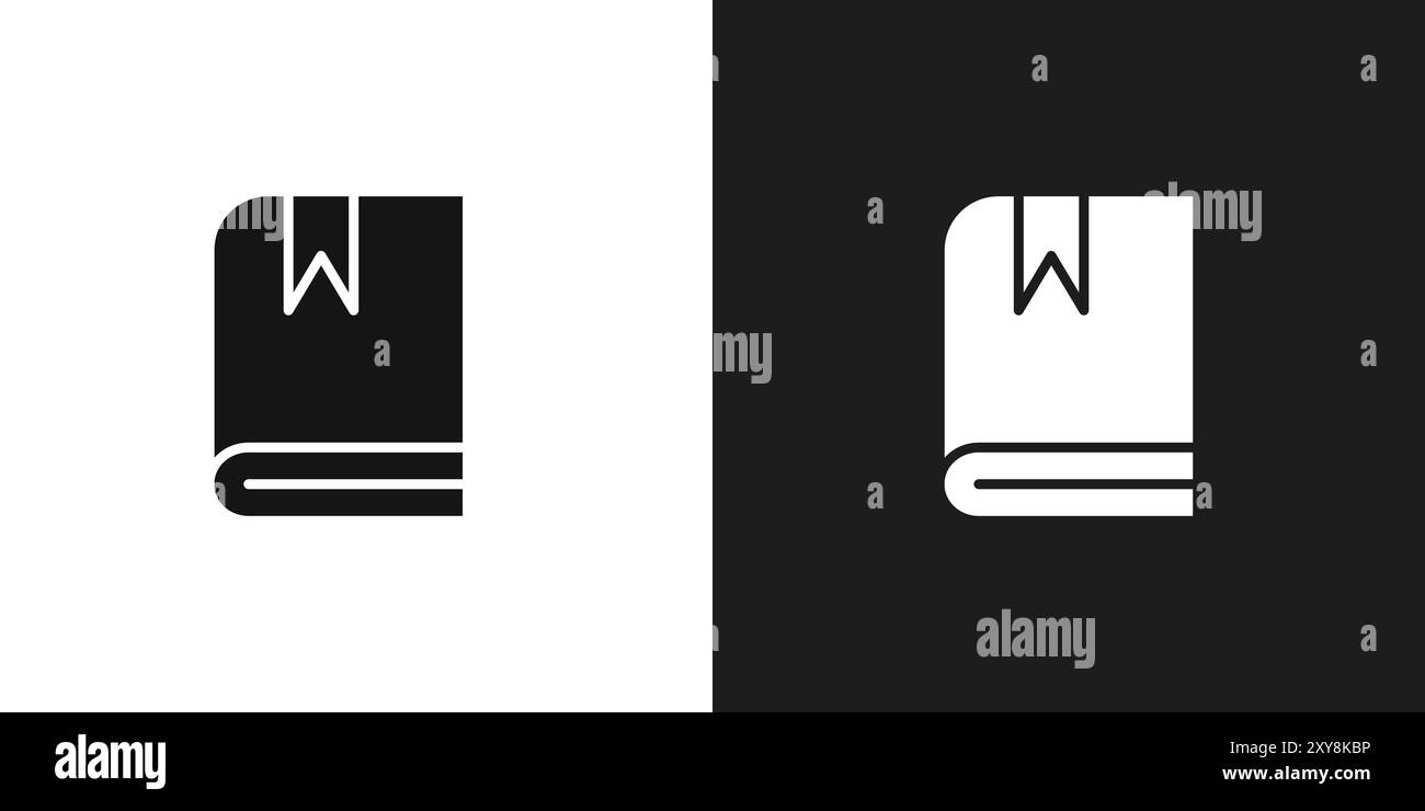 Book bookmark icon logo sign vector outline in black and white color ...