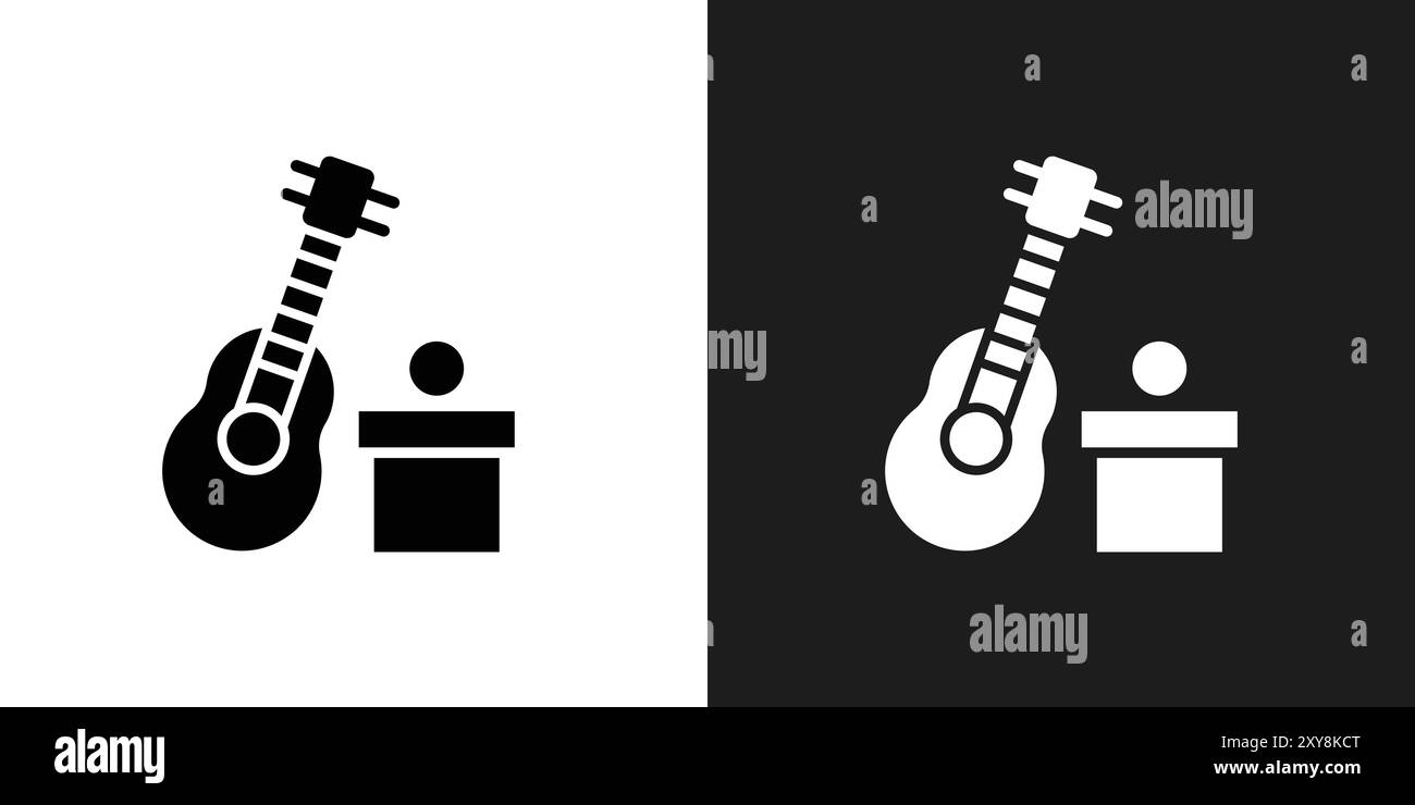 Busking icon logo sign vector outline in black and white color Stock ...