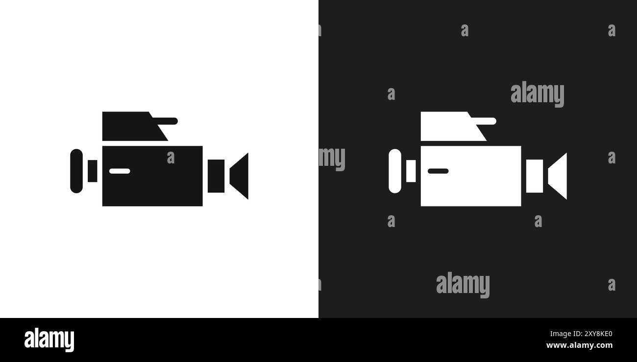 Camcorder icon logo sign vector outline in black and white color Stock Vector Image & Art - Alamy