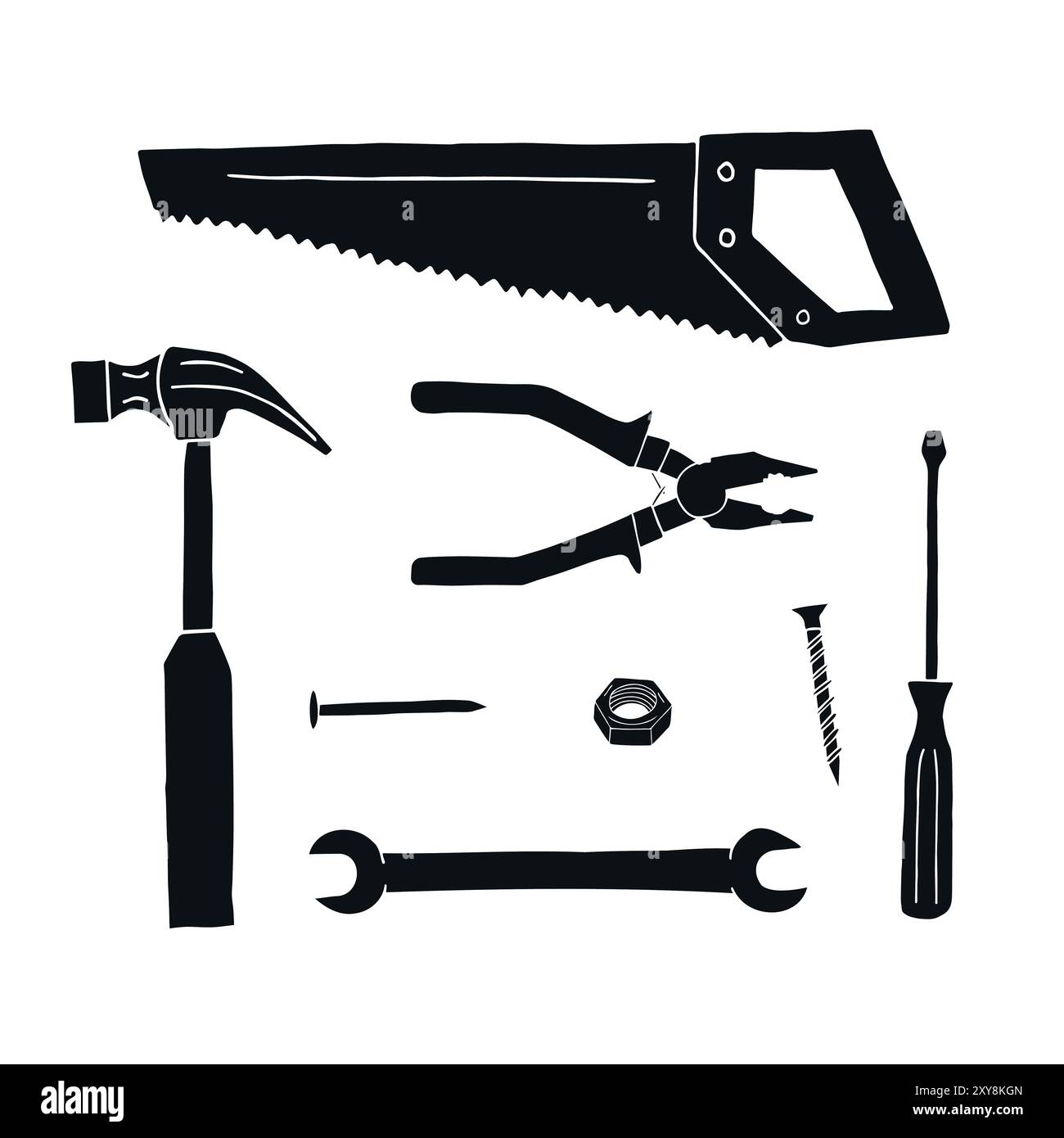 Vector set of hand drawn sketch doodle instruments isolated on white ...