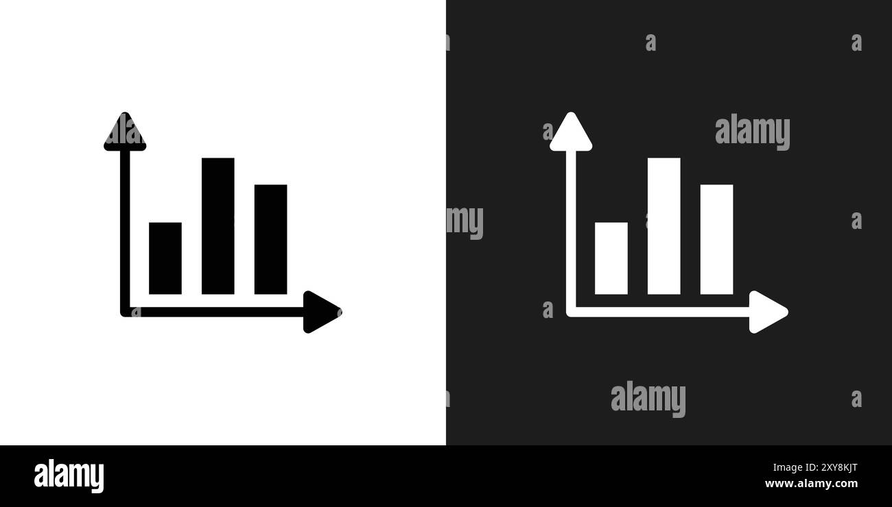 Chart histogram icon logo sign vector outline in black and white color ...