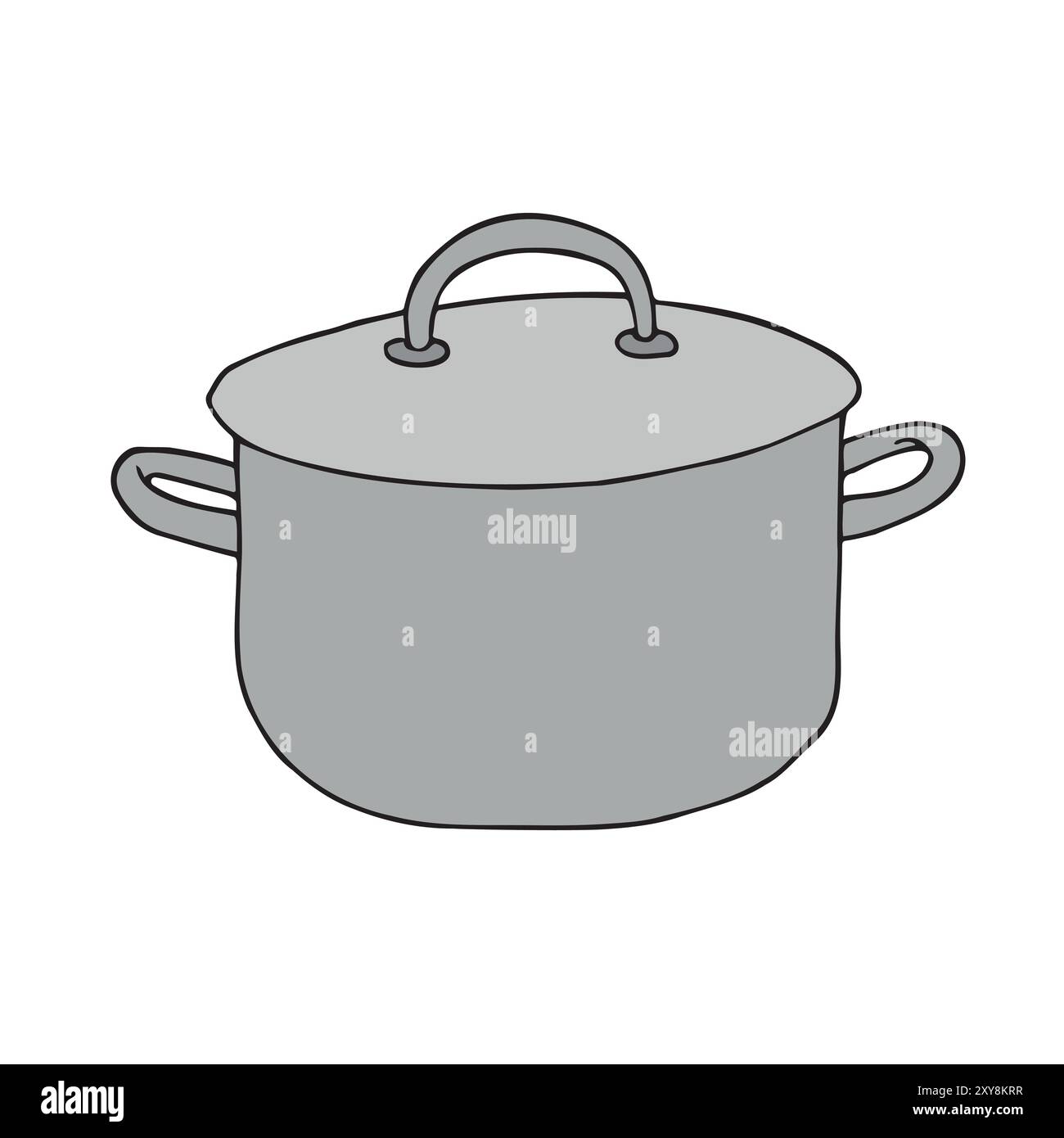 Vector hand drawn doodle sketch colored cooking pot isolated on white ...