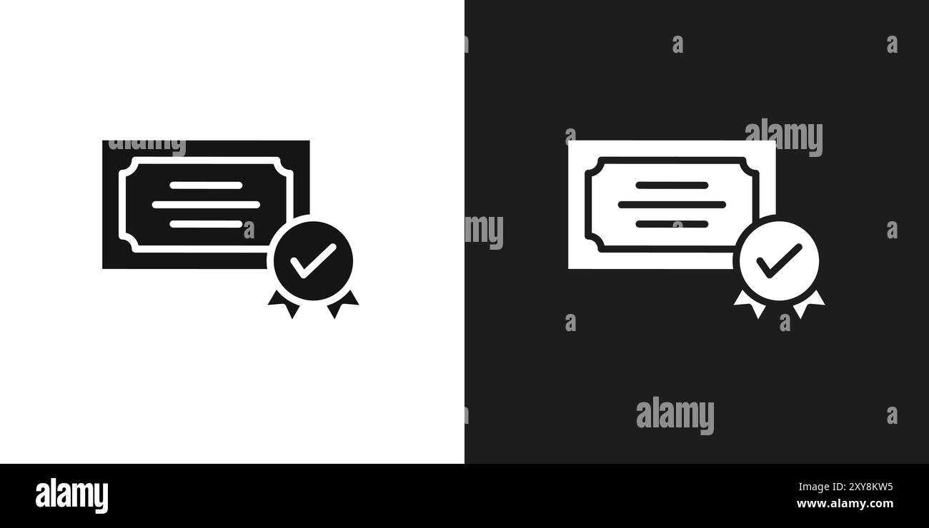 Diploma icon logo sign vector outline in black and white color Stock ...