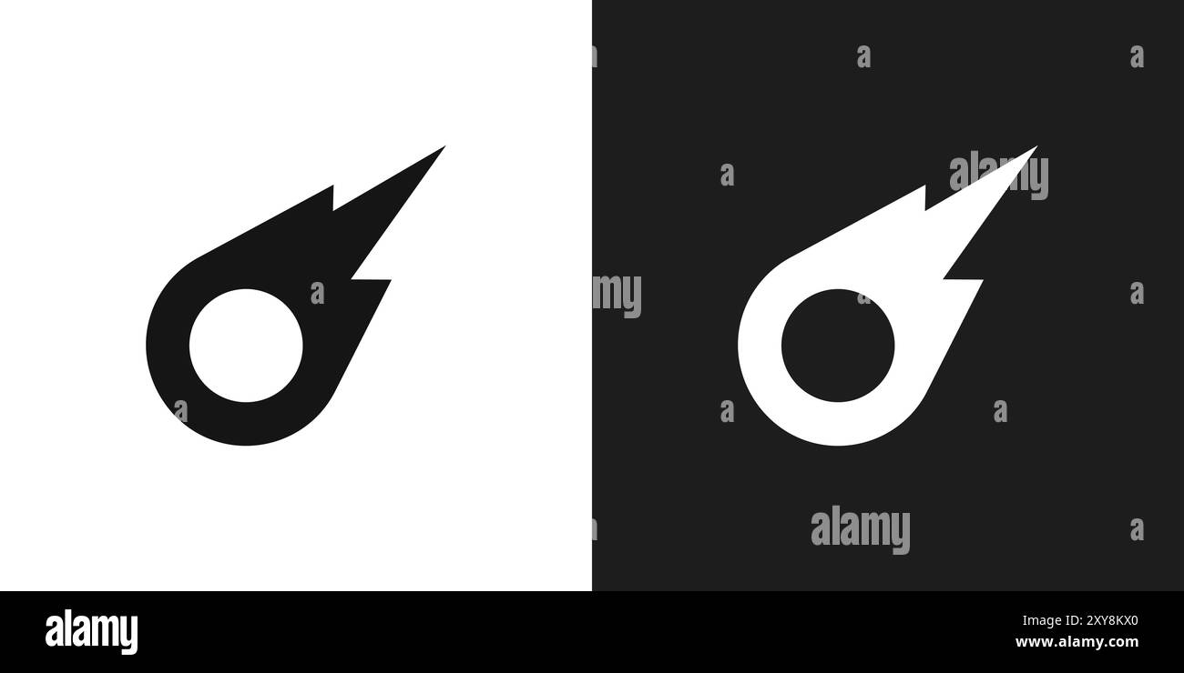 Comet icon logo sign vector outline in black and white color Stock ...