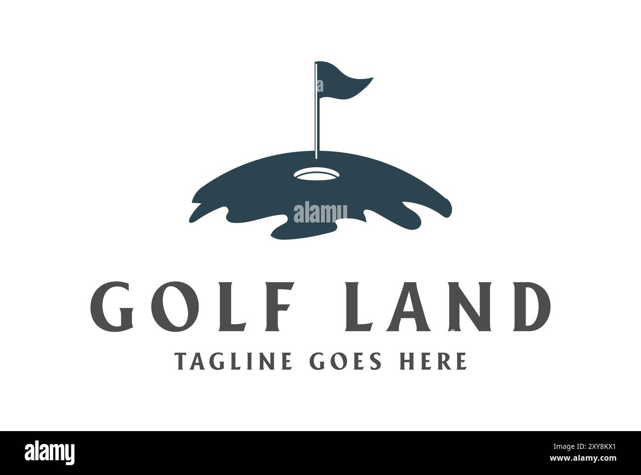 Golf Ball Hole Flag Land for Sport Club Competition Logo Design Vector ...