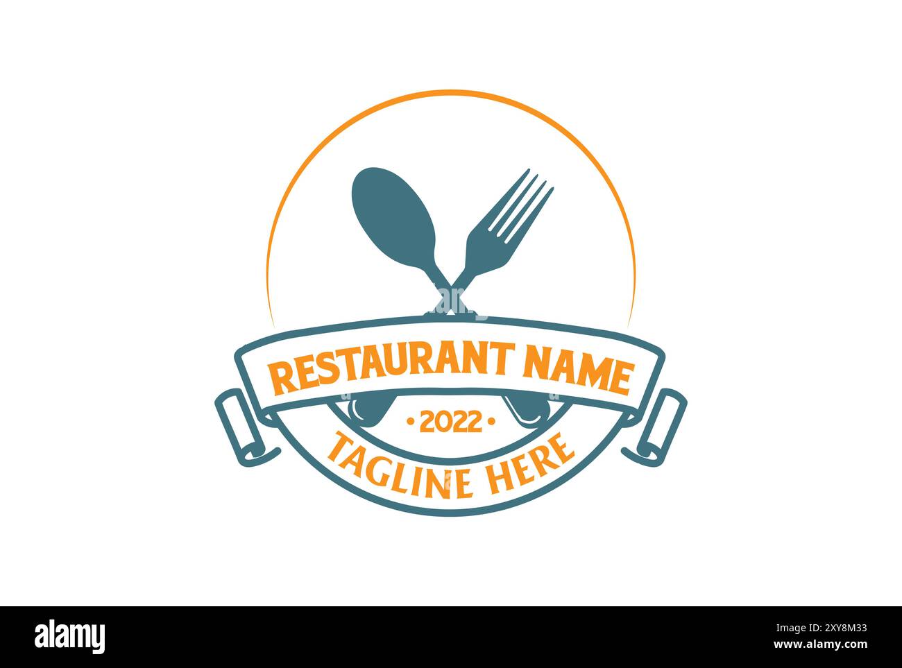 Vintage Retro Crossed Spoon Fork for Kitchen Cook Eatery Restaurant or ...