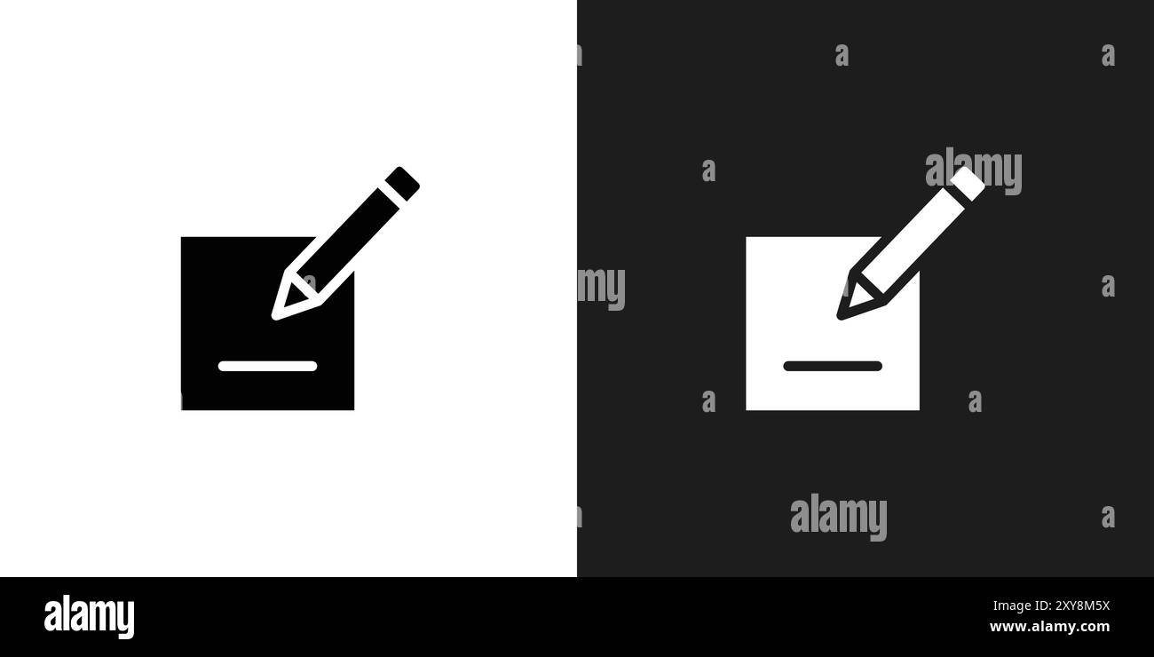 Edit icon logo sign vector outline in black and white color Stock ...