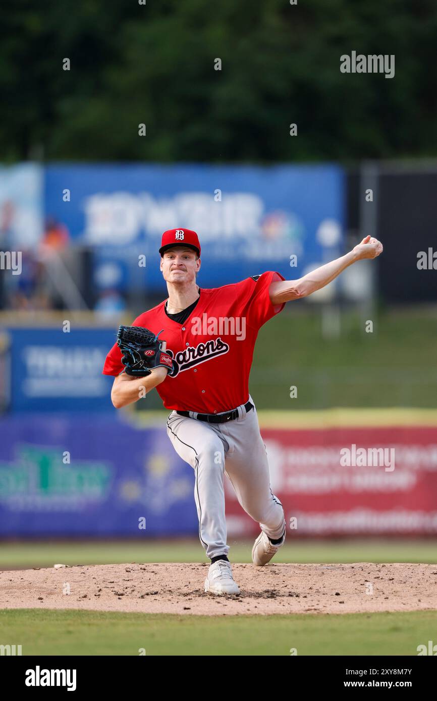 Birmingham Barons starting pitcher Noah Schultz (44) in action against ...