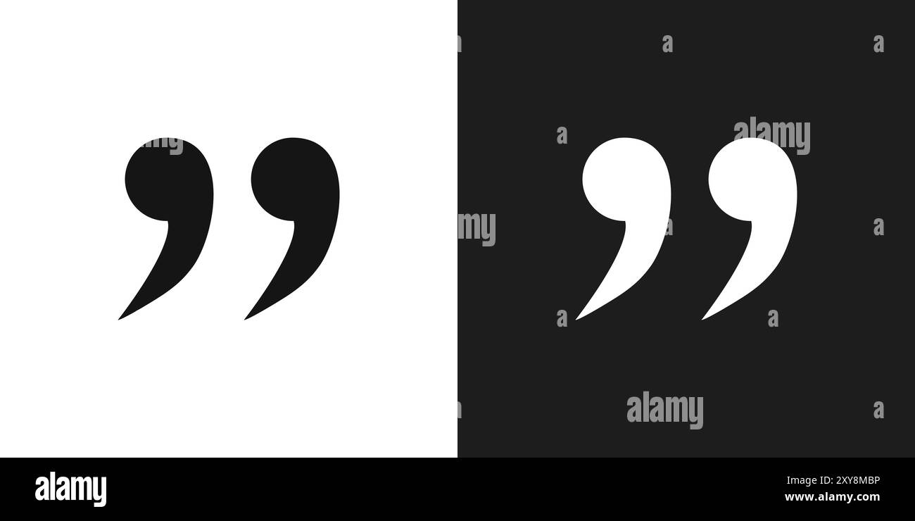 Comment quote icon logo sign vector outline in black and white color ...