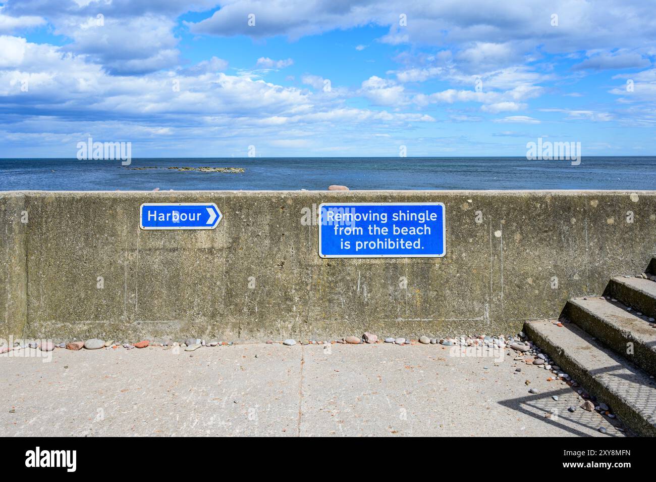 Removing shingle from the beach is prohibited sign, Stonehaven ...