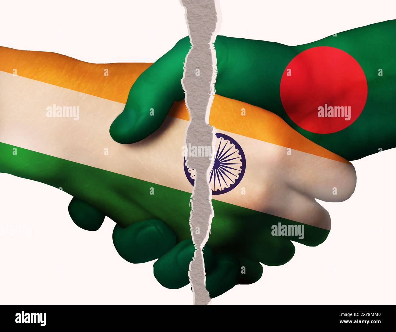 Bangladesh,India political dispute concept illustration Stock Photo - Alamy