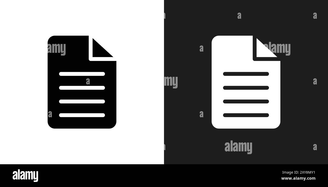 Document icon logo sign vector outline in black and white color Stock ...