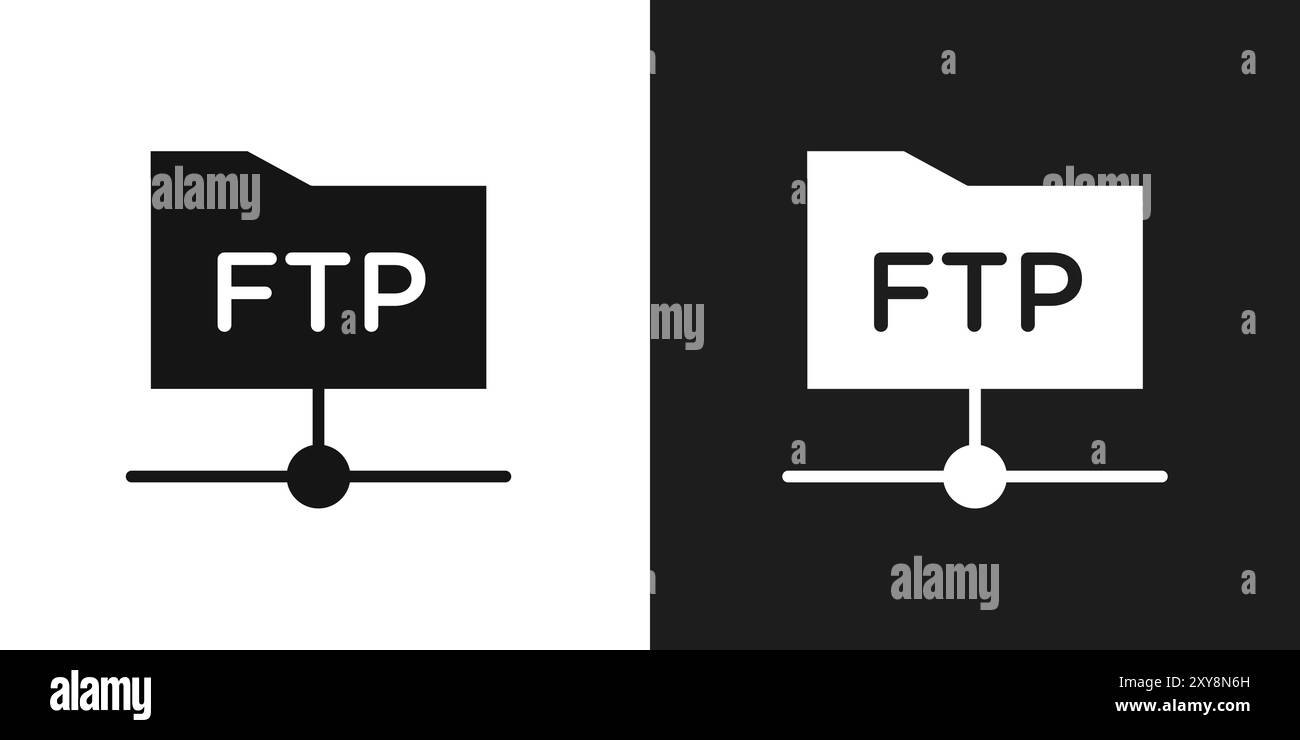 FTP icon logo sign vector outline in black and white color Stock Vector Image & Art - Alamy