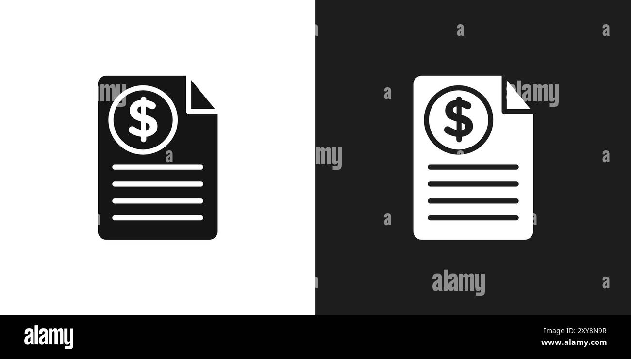 File invoice icon logo sign vector outline in black and white color ...