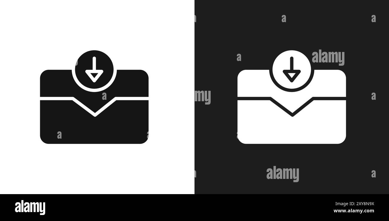 Inbox icon logo sign vector outline in black and white color Stock Vector Image & Art - Alamy