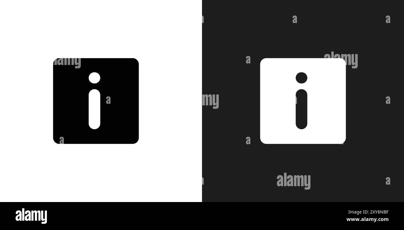 Info icon logo sign vector outline in black and white color Stock ...