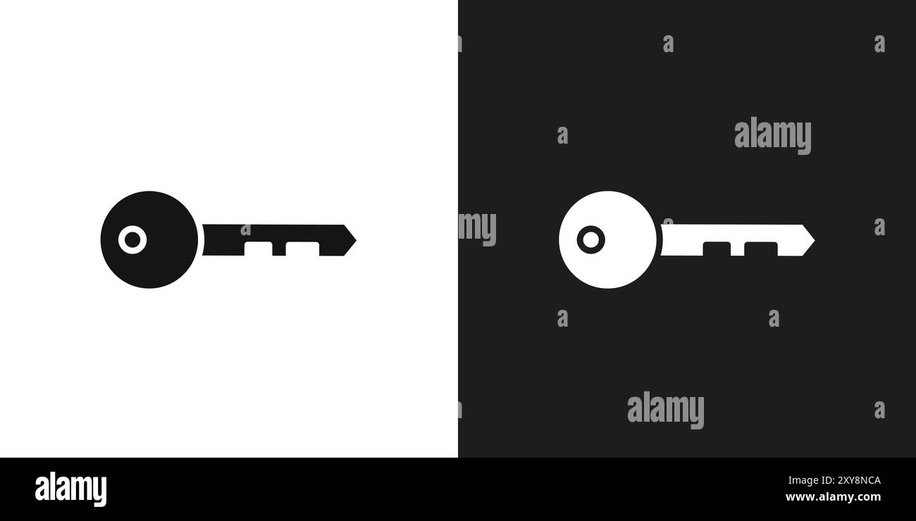 Key icon logo sign vector outline in black and white color Stock Vector ...