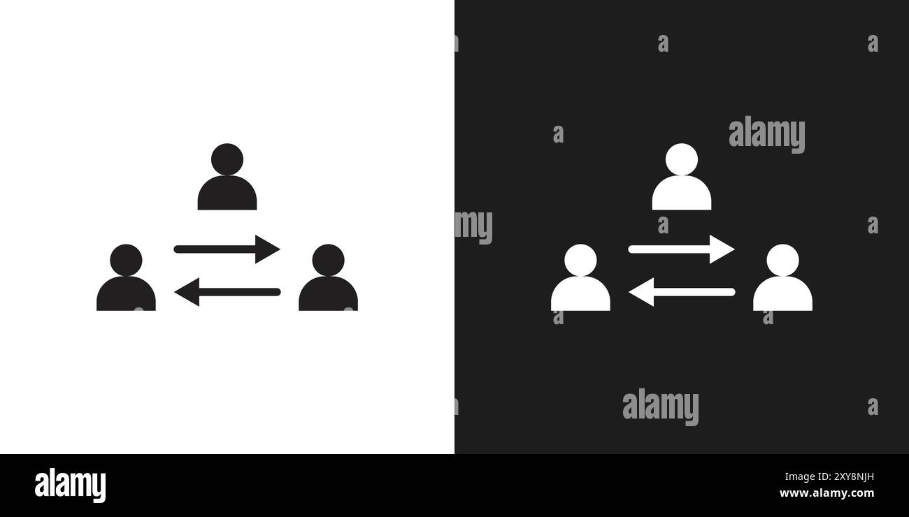 Mediator icon logo sign vector outline in black and white color Stock ...