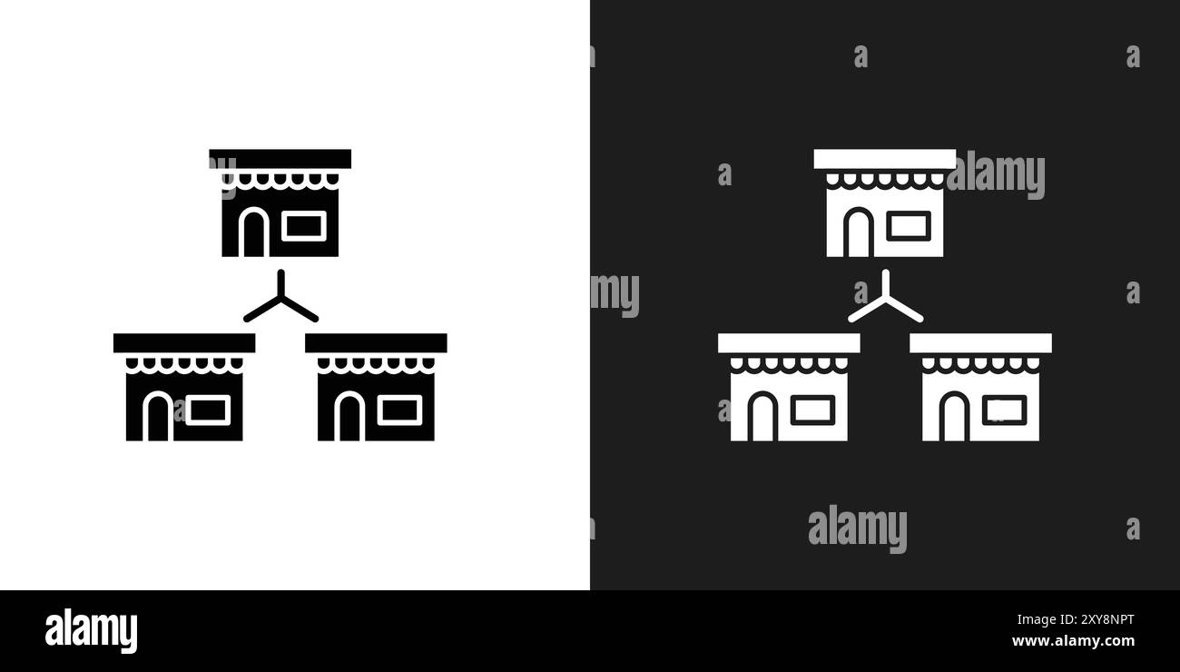 Franchise icon logo sign vector outline in black and white color Stock ...