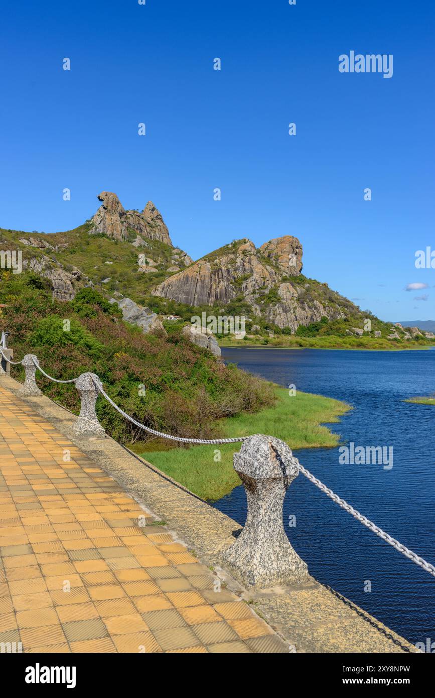 Cedar Reservoir and Galinha Choca Rock in Quixadá, State of Ceará ...