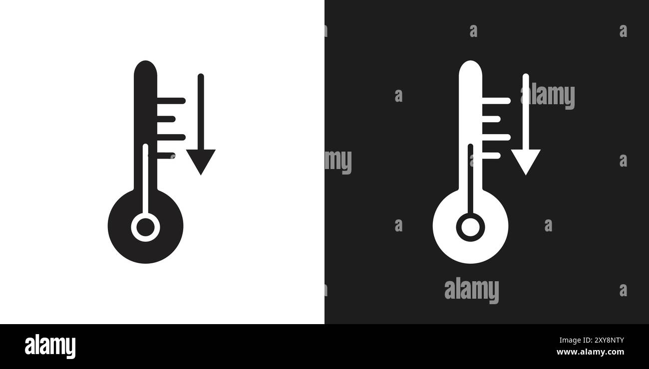 Low Temperature icon logo sign vector outline in black and white color ...