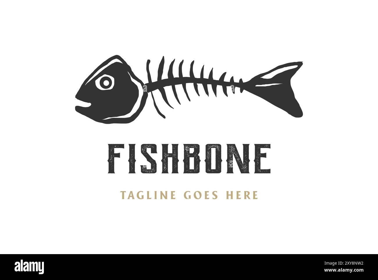 Vintage Retro Fish Bass Bone Logo Design Vector Stock Vector Image ...