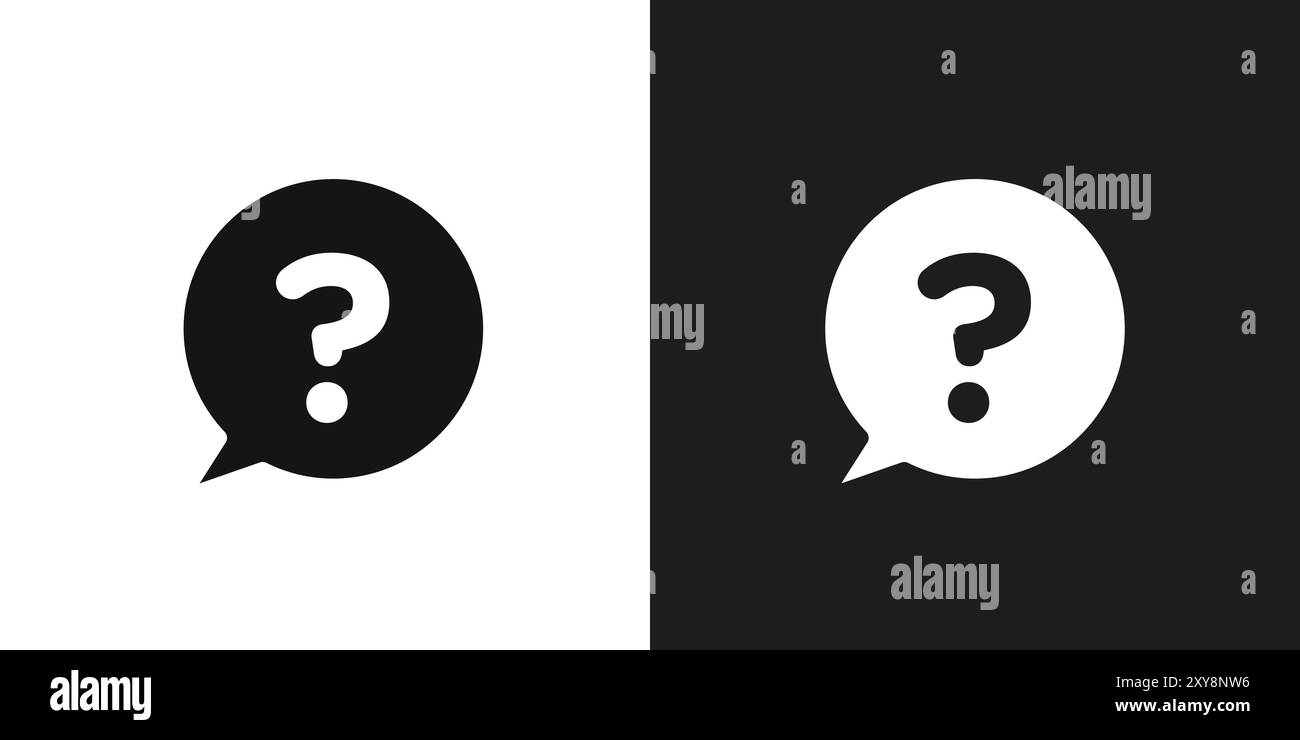 Interrogation icon logo sign vector outline in black and white color ...